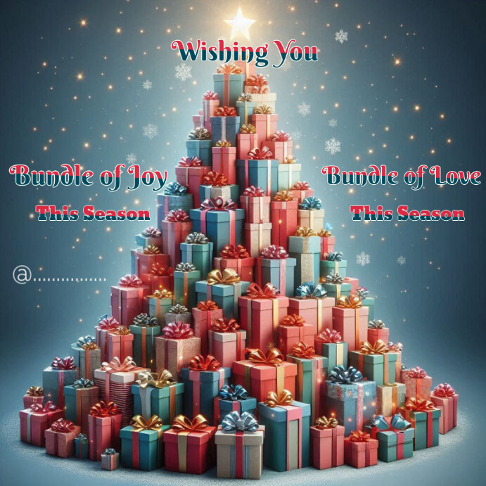 Aqua Joyful Christmas Gift Instagram Post Template | PosterMyWall