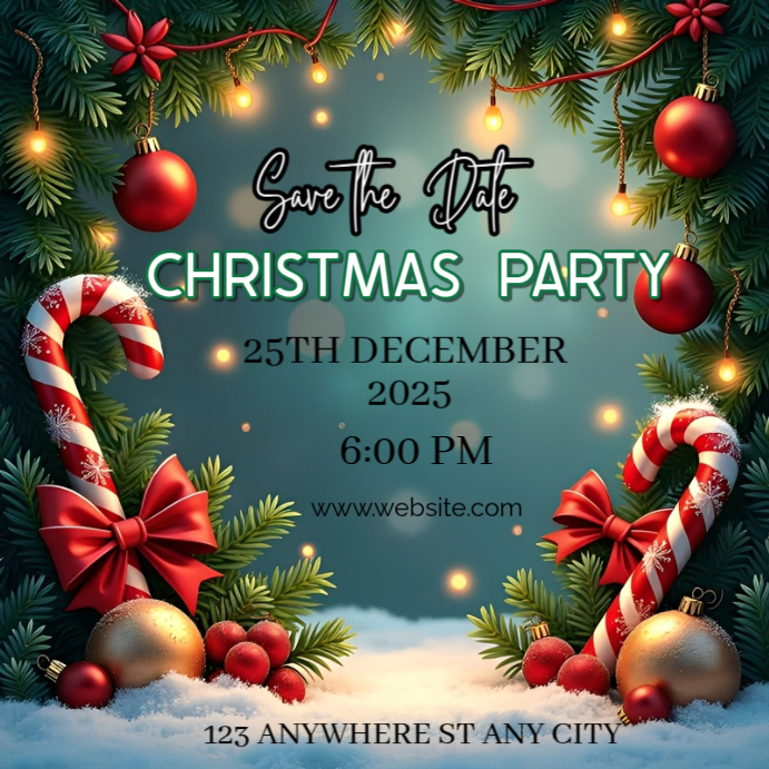 Aqua Joyful Christmas Save The Date Instagram Post Template | PosterMyWall