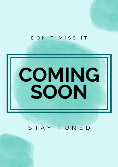 Aqua Joyful Coming Soon Announcement Notification Flyers A4 Template ...