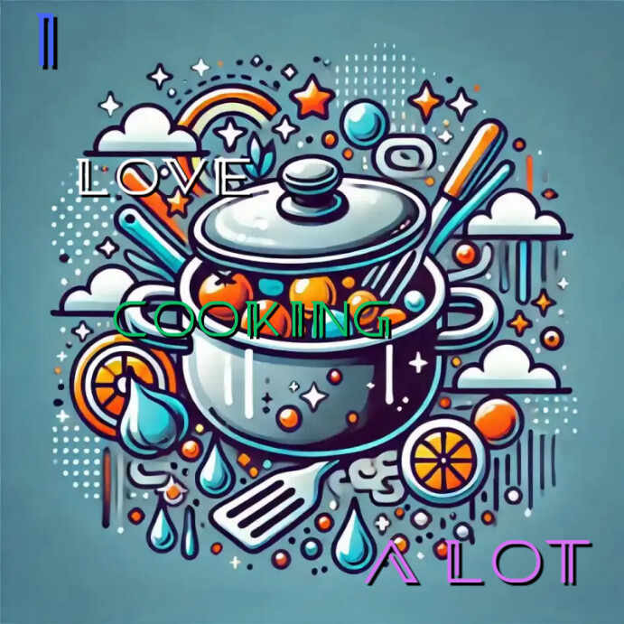 Aqua Joyful Cooking Temperature Instagram Post Template | PosterMyWall
