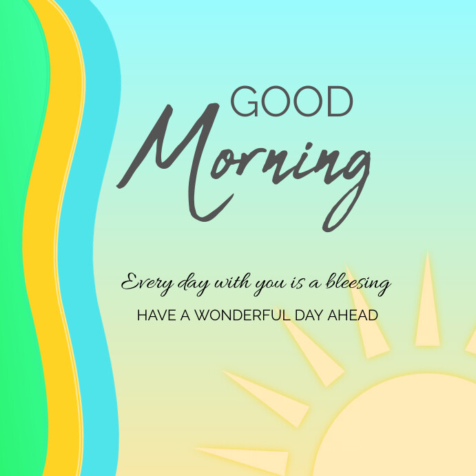 Aqua Joyful Good Morning Instagram Post Templat | PosterMyWall
