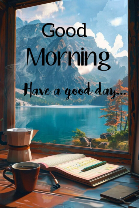 Aqua Joyful Good Morning Poster Template | PosterMyWall