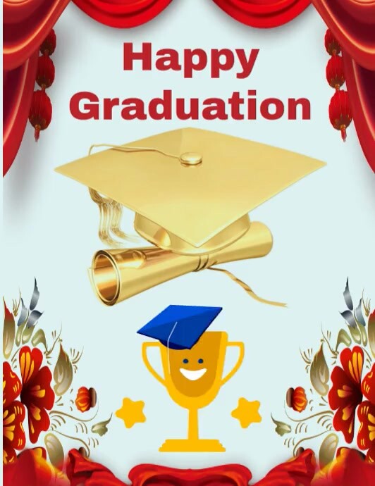 Aqua Joyful Graduation Flyer (us Letter), graduation greeting card ...