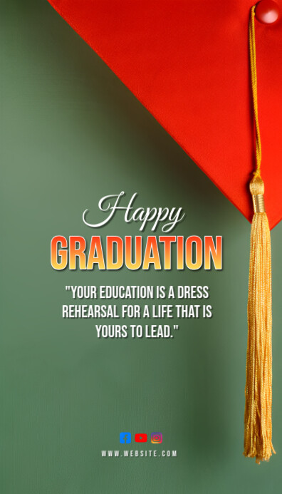 Copy of Aqua Joyful Green Background Pastel Happy Graduation Business ...