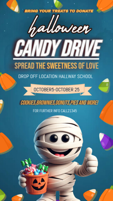 Aqua Joyful Halloween Instagram Story Template | PosterMyWall