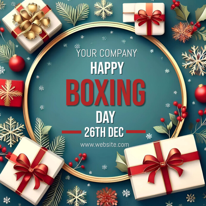 Copy of Aqua Joyful Happy Boxing Day Instagram Post | PosterMyWall