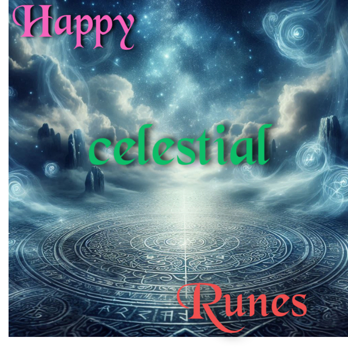 Aqua Joyful Happy Celestial Runes Day Instagram Post Template ...