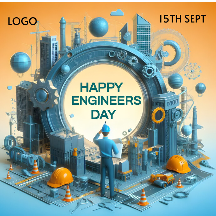 Copy of Aqua Joyful Happy Engineer's Day Instagram P | PosterMyWall