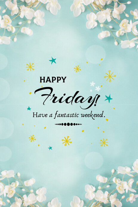 Aqua Joyful Happy Friday Poster 2024 Poster Templat | PosterMyWall