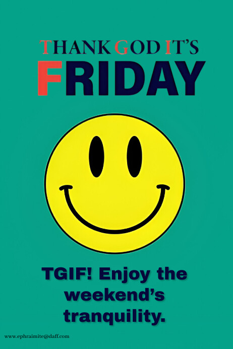 Aqua Joyful Happy Friday Poster Template | PosterMyWall