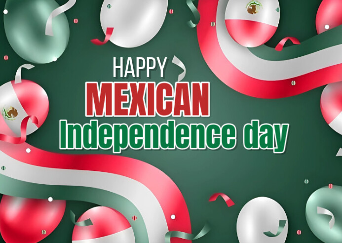 Copy of Aqua Joyful Happy Mexican Independence Day Postcard | PosterMyWall