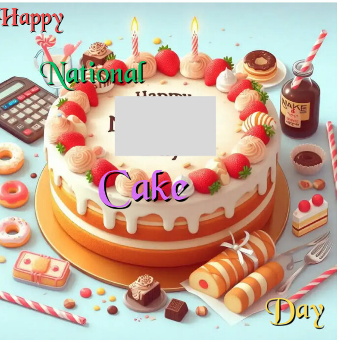 Copy of Aqua Joyful Happy National Cake Day Instagram Post | PosterMyWall
