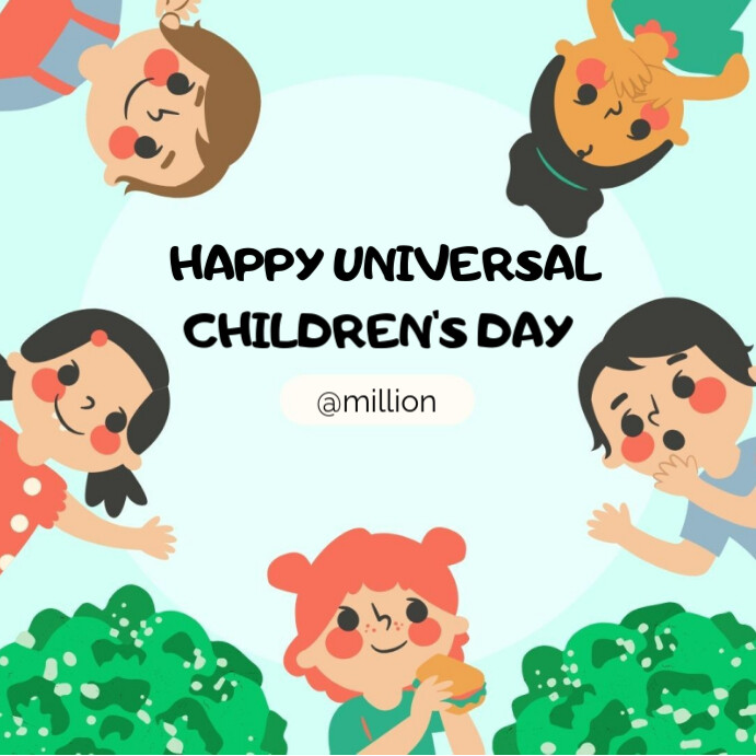 Plantilla de Aqua Joyful Happy Universal Children Day Instagram Post ...