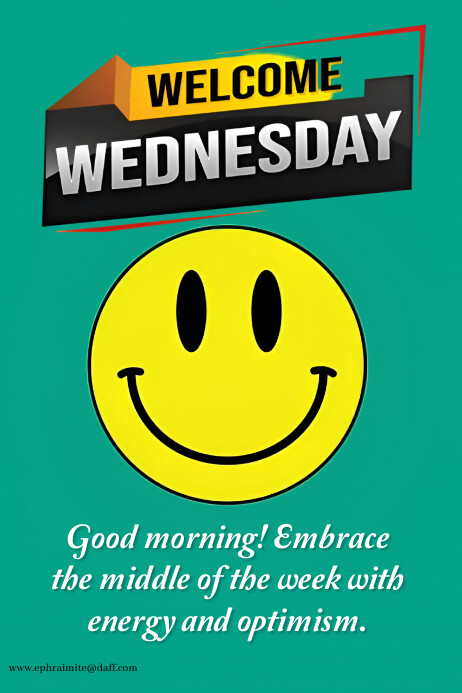 Copy of Aqua Joyful Happy Wednesday Poster | PosterMyWall