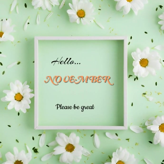 Aqua Joyful Hello November Instagram Post Template | PosterMyWall