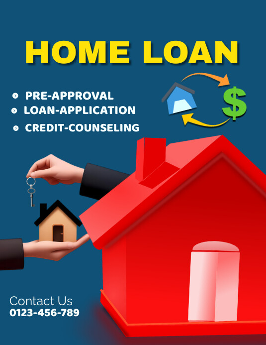 Aqua Joyful Home Loan Graphics Flyer (us Lett Template | PosterMyWall