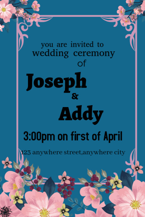 Aqua Joyful Invitation Card Poster Template | PosterMyWall