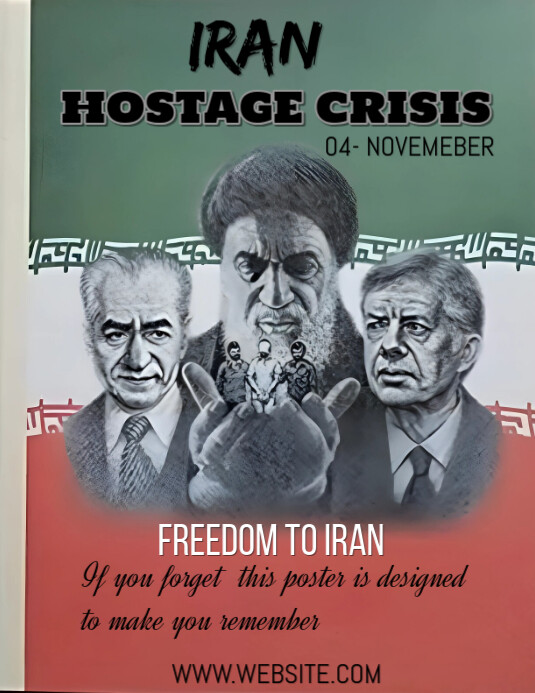 Copy of Aqua Joyful Iran Hostage Crisis Flyer Flyer (us Letter ...