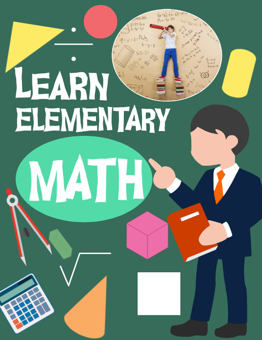 Copy of Aqua Joyful Learn Elementary Math Flyer (us L | PosterMyWall