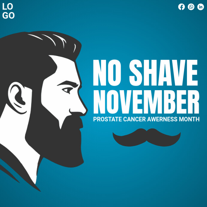 Aqua Joyful No Shave November Instagram Post Template | PosterMyWall