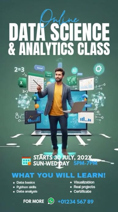 Aqua Joyful Online Data Science & Analytics Class Instagram Reel ...