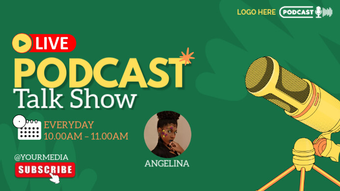 Copy of Aqua Joyful Podcast Talk Show Digital Display (16:9) | PosterMyWall