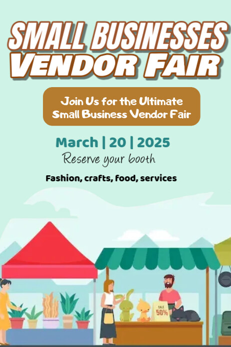 Copy of Aqua Joyful Small Businesses Vendor Fair Poster | PosterMyWall