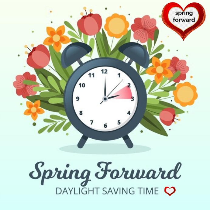 Aqua Joyful Spring Forward Instagram Post Template | PosterMyWall
