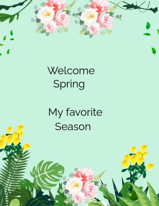 Aqua Joyful Spring Season Flyer (us Letter) Template | PosterMyWall