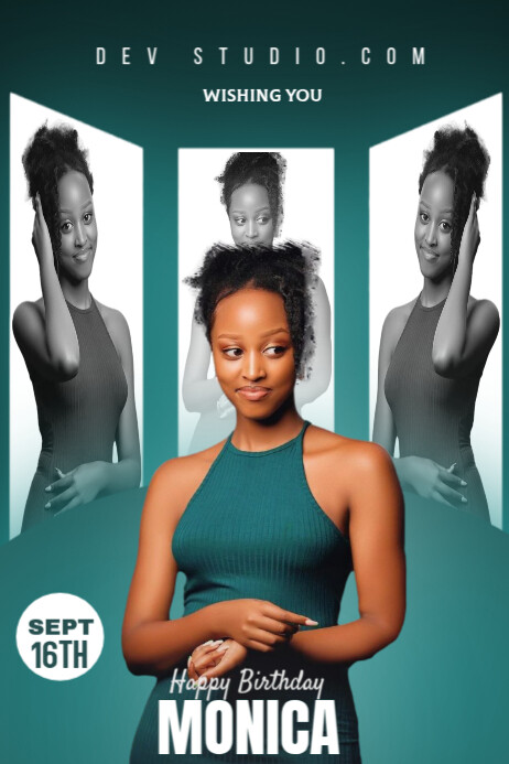 Aqua Joyful Stylish Birthday Poster Template | PosterMyWall