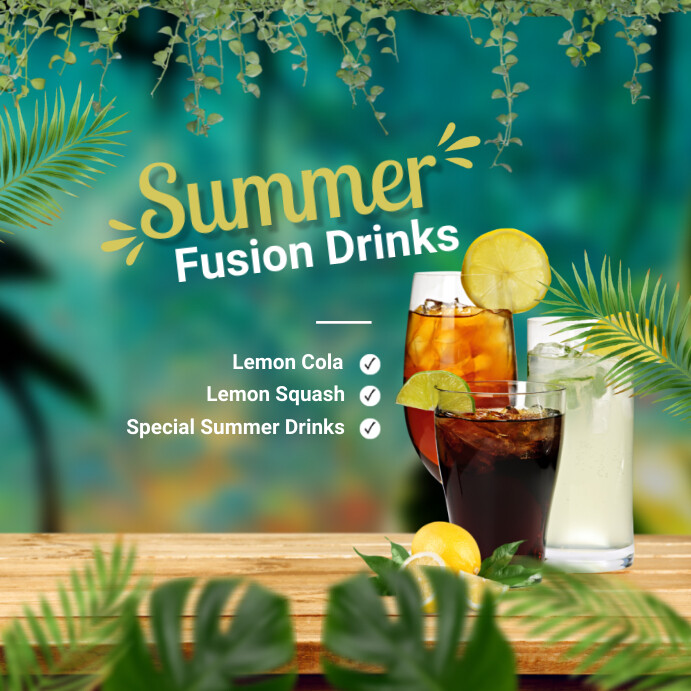 Plantilla de Aqua Joyful Summer Drink Instagram Post | PosterMyWall