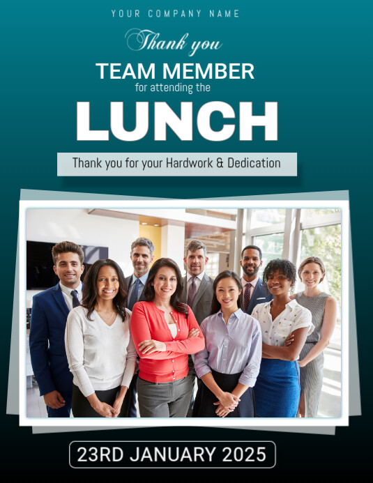 Copy of Aqua Joyful Thank You Employees Lunch Flyer Flyer (us Letter ...