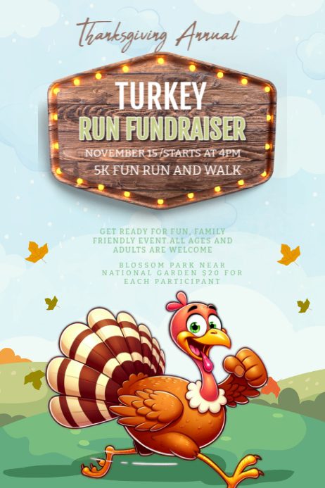 Aqua Joyful Thanksgiving Poster Template | PosterMyWall