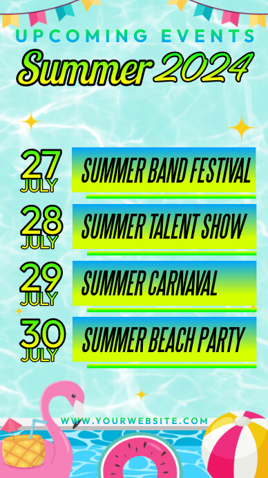 Aqua Joyful Upcoming Events Instagram Story Template | PosterMyWall