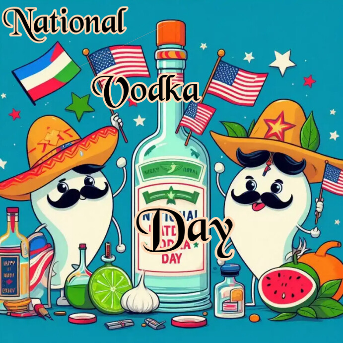 Aqua Joyful Vodka Day Templates Instagram Post | PosterMyWall