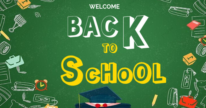 Aqua Joyful Welcome Back To School Facebook Shared Image Template ...