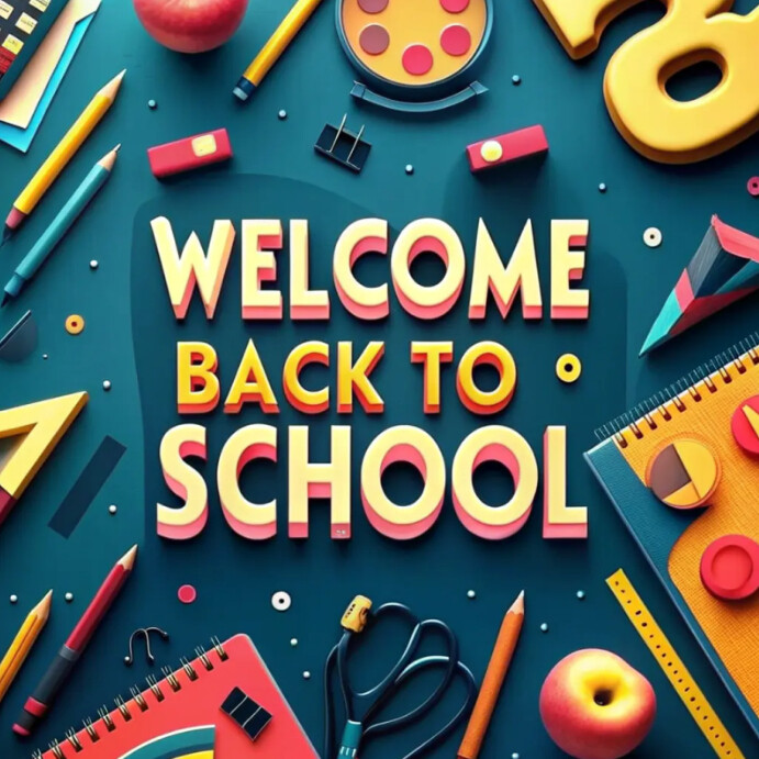 Aqua Joyful Welcome Back To School Fun Poster Instagram Post Template ...