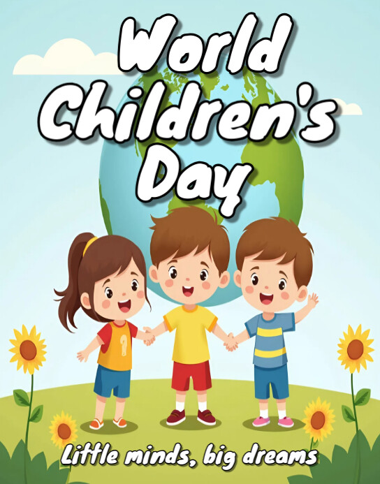 Aqua Joyful World Children's Day Celebrating Children's Rights Poster ...