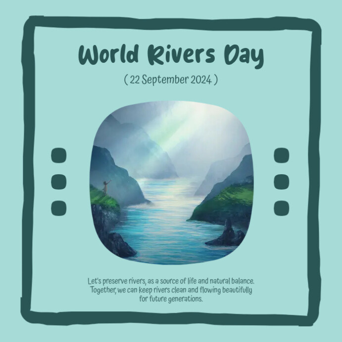 Aqua Joyful World Rivers Day Instagram Post Template | PosterMyWall