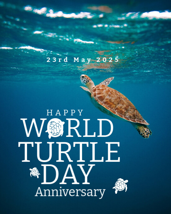 Aqua Joyful World Turtle Day Instagram Portrait Template | PosterMyWall