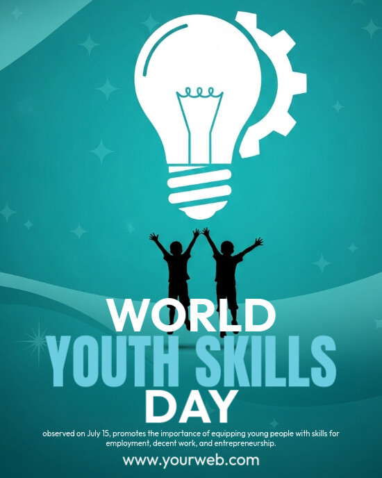 Aqua Joyful World Youth Skill Day Instagram Portrait Template ...