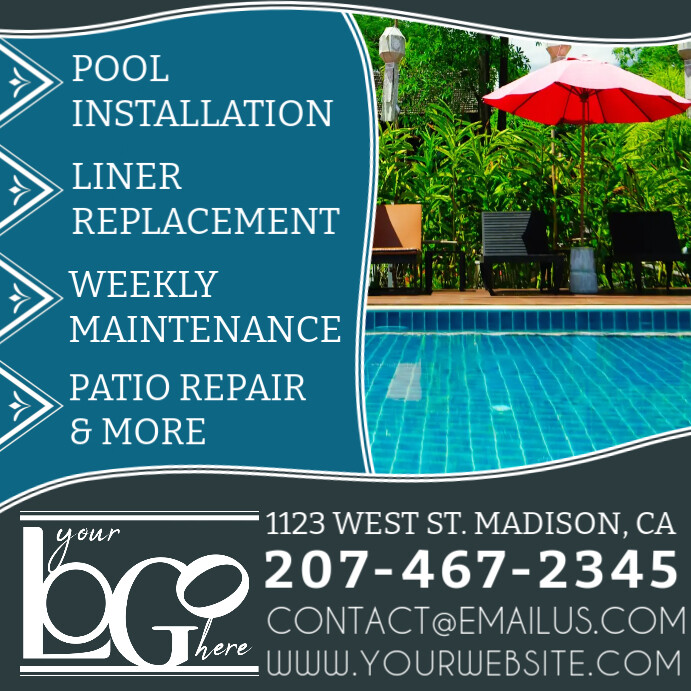 Copy of Aqua List-based Blue Gray Swimming Pool Service And Install Ad ...