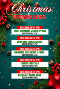 Christmas Event Schedule Template | PosterMyWall