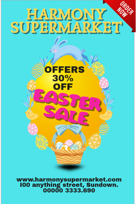 Aqua List-based Easter Sale Poster Template | PosterMyWall