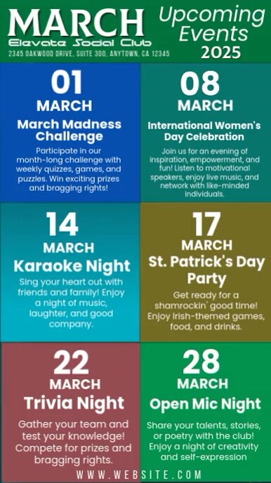 Copy of Aqua List-based March Upcoming Events Instagram Story ...