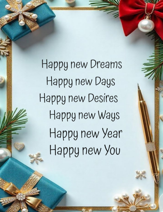 Aqua List-based New Year Inspirational Quote Flyer (us Letter) Template ...