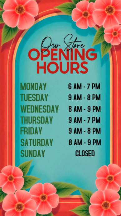 Plantilla de Aqua List-based Store Opening Hours Instagram Story ...