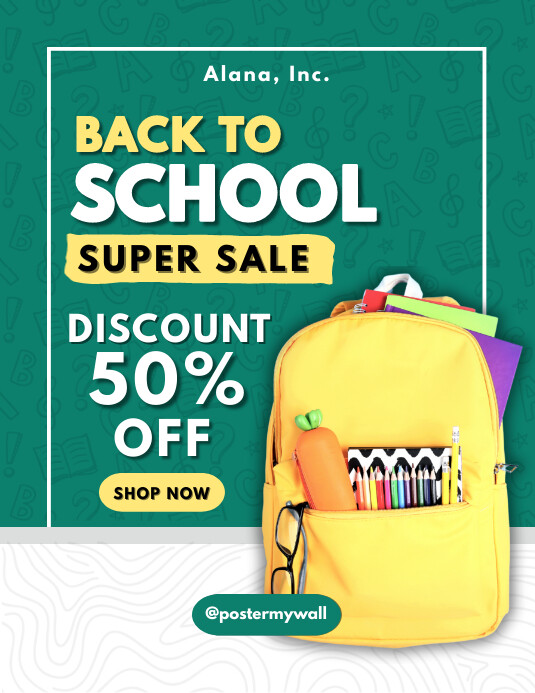 Aqua Maksimalis Back To School Pamflet (lette Template | PosterMyWall