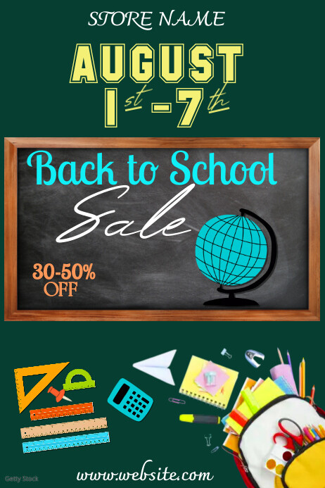 Plantilla de Aqua Maximalist Back To School Poster | PosterMyWall