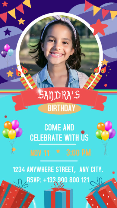 Copy of Aqua Maximalist Birthday Party Instagram Story | PosterMyWall